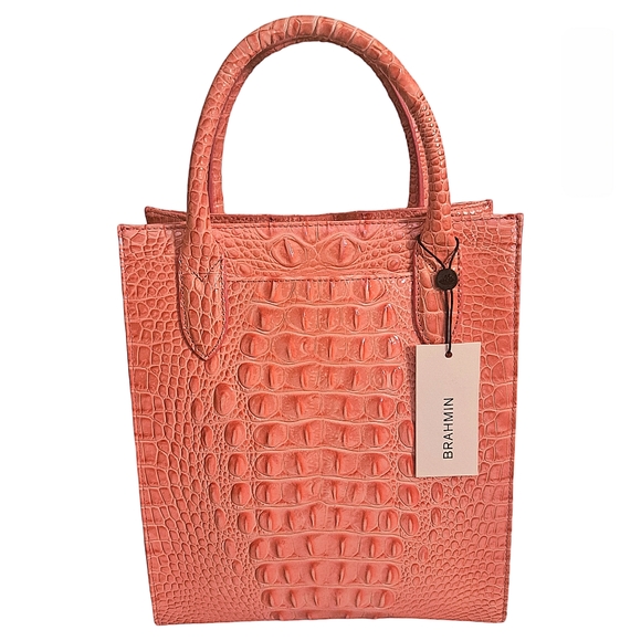 Brahmin | Bags | Brahmin Moira Pink Punch Genuine Leather Tote | Poshmark